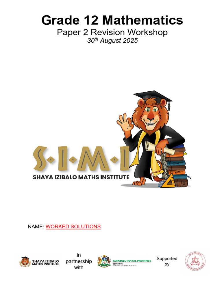 Grade 12 Math Paper 2 Revision Guide | PDF | Circle | Estimator