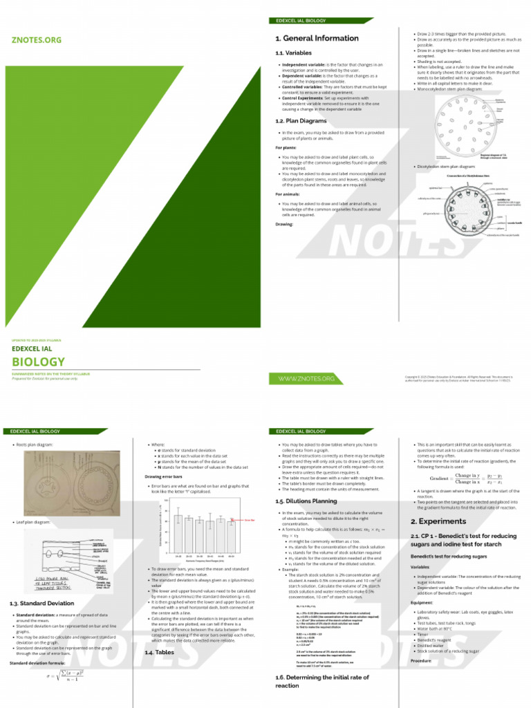 Edexcel-IAL-Biology - Unit 3 (WBI13) | PDF