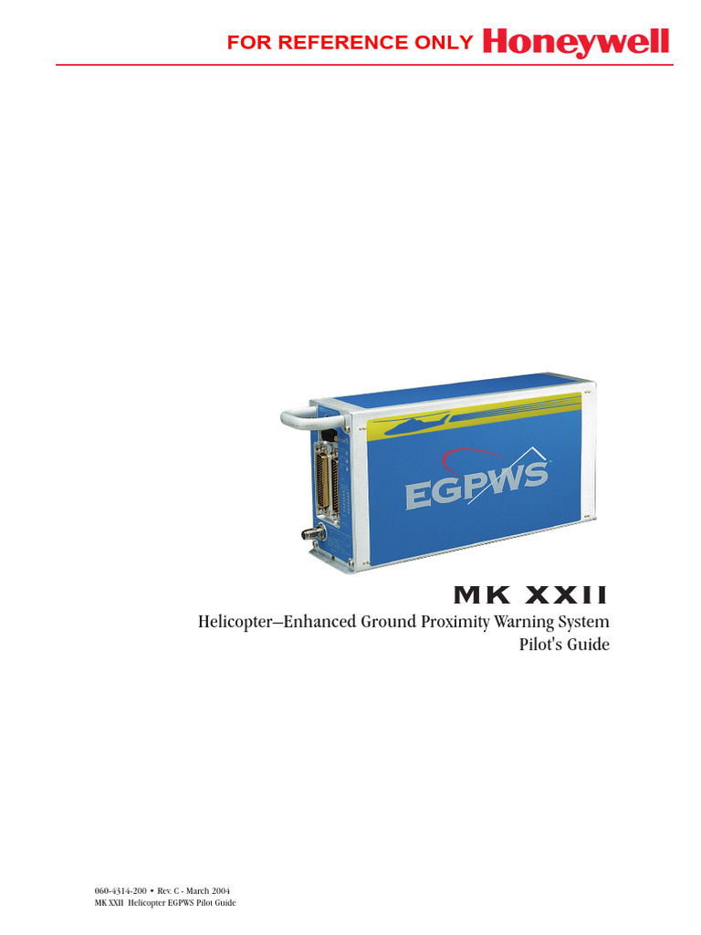 MK XXII Helicopter EGPWS Guide | PDF | Sea Level | Instrument Flight Rules