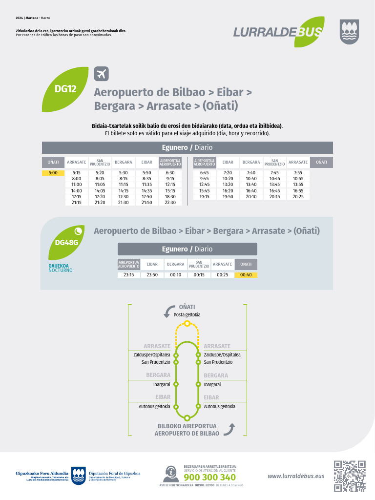 DG12 Arrasate - Oñati - Aeropuerto Bilbao14032025 | PDF