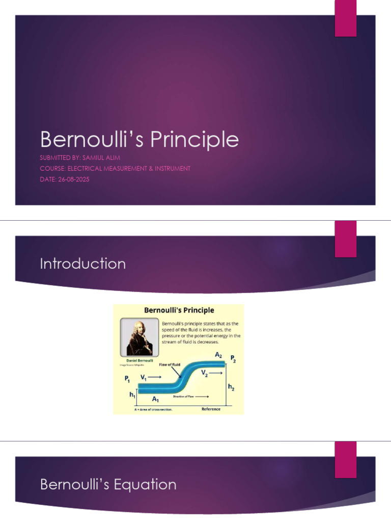 Applications of Bernoulli’s Principle | PDF