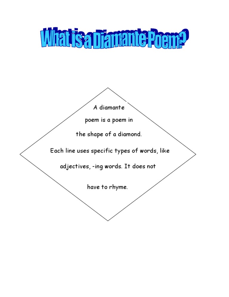 Diamante Poetry Guide | PDF