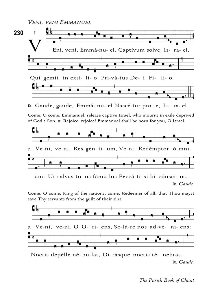 Veni, Veni Emmanuel: Chant Lyrics | PDF | Traditional Music | Religious ...