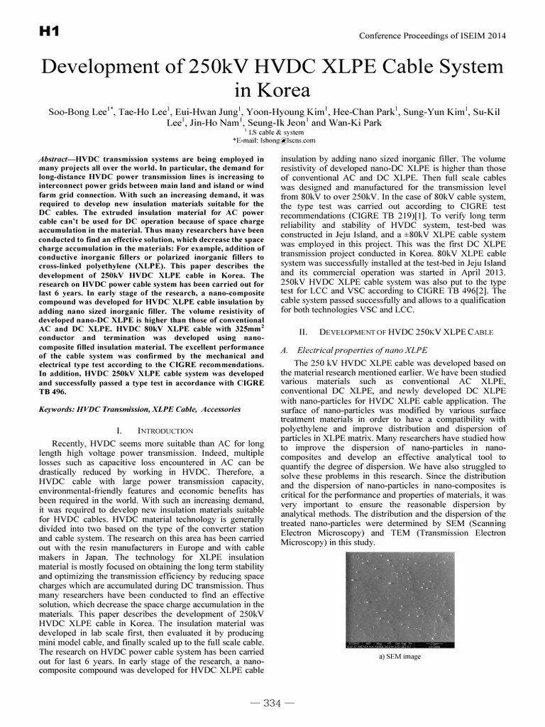 Development of 250kV HVDC XLPE Cable | PDF | High Voltage Direct ...