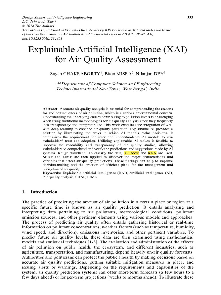 XAI-Air Quality Assesment | PDF | Machine Learning | Receiver Operating Characteristic