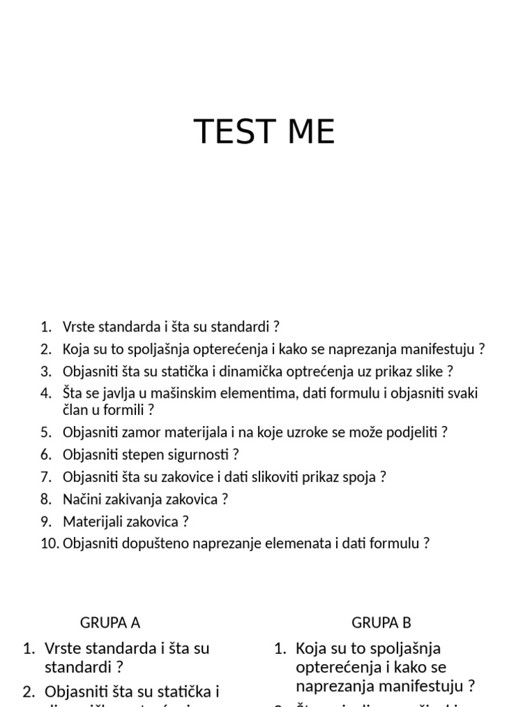 Test Me | PDF