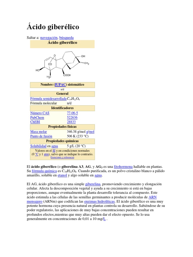 Ácido giberélico | Botánica | Bioquímica