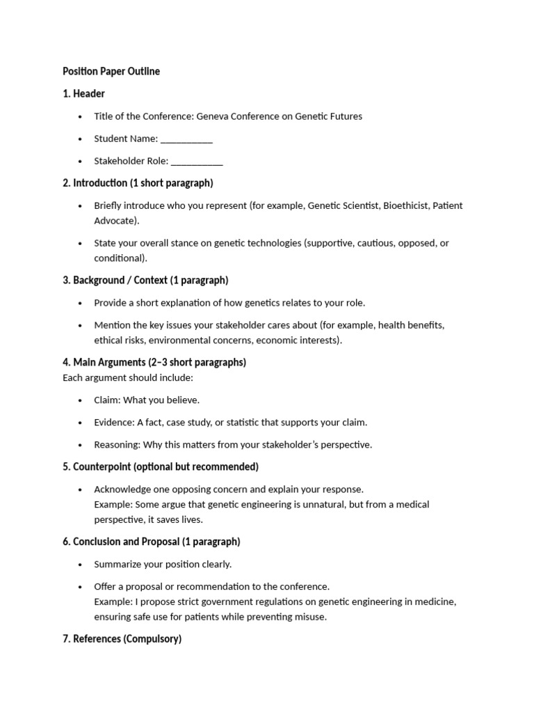 Position Paper Outline | PDF