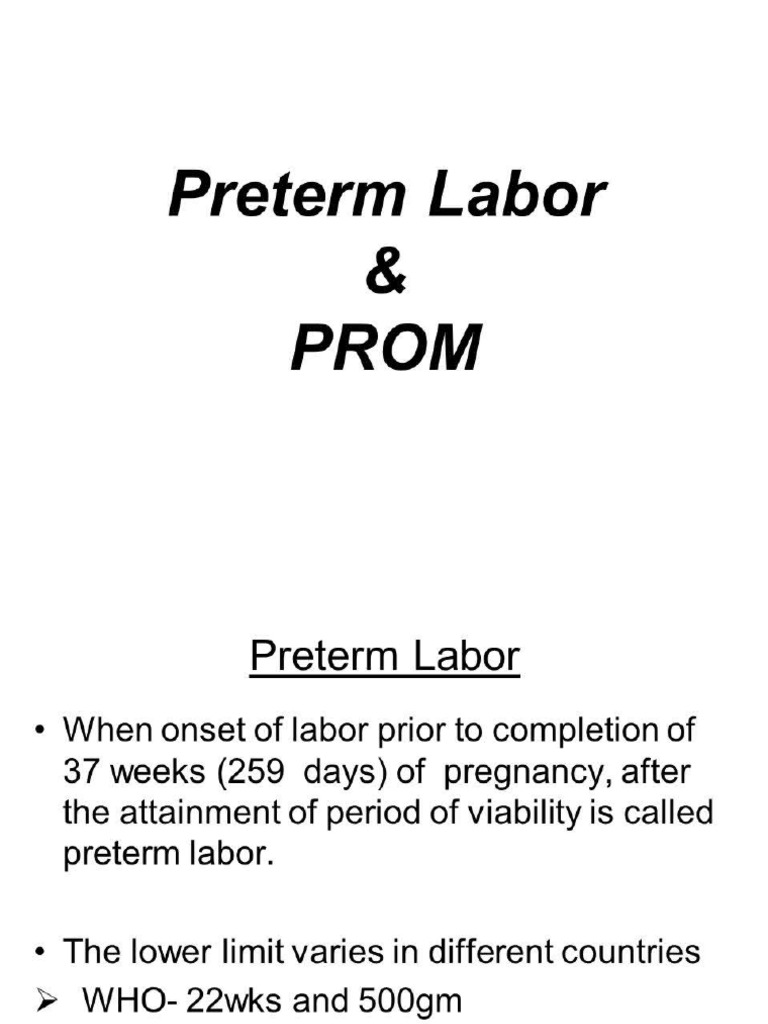 24 - Preterm Labour & PROM | PDF | Preterm Birth | Mammalian Pregnancy