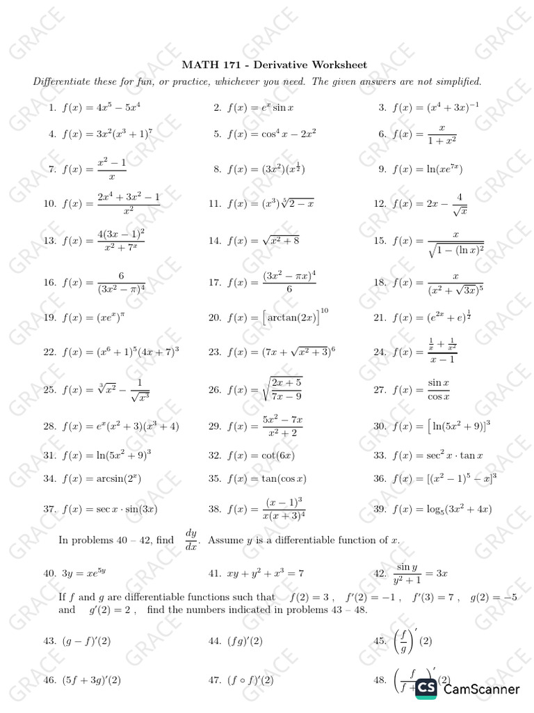 MTS 102 - Differentiation Exercise | PDF | Chess Theory | Chess