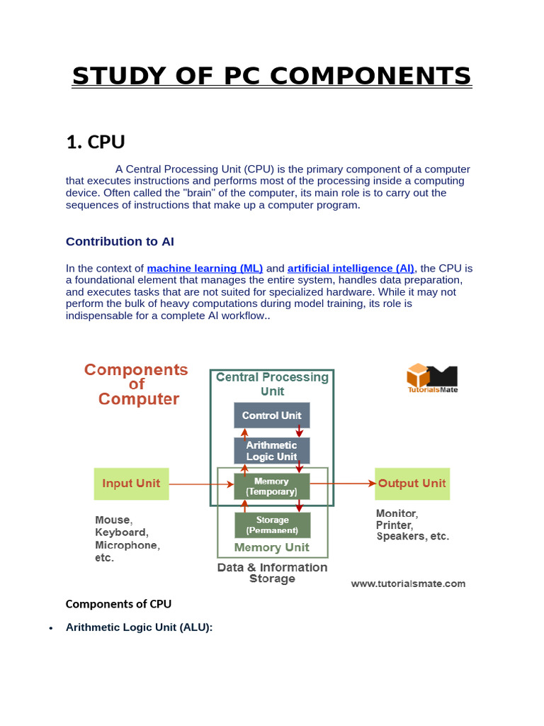 Study of PC Components Dbs | PDF | Central Processing Unit | Graphics ...