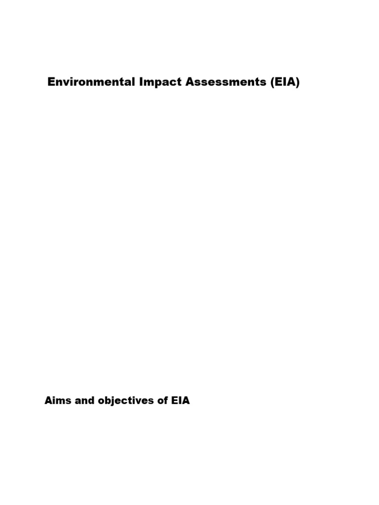 Environmental Impact Assessments (EIA) | PDF | Environmental Impact ...