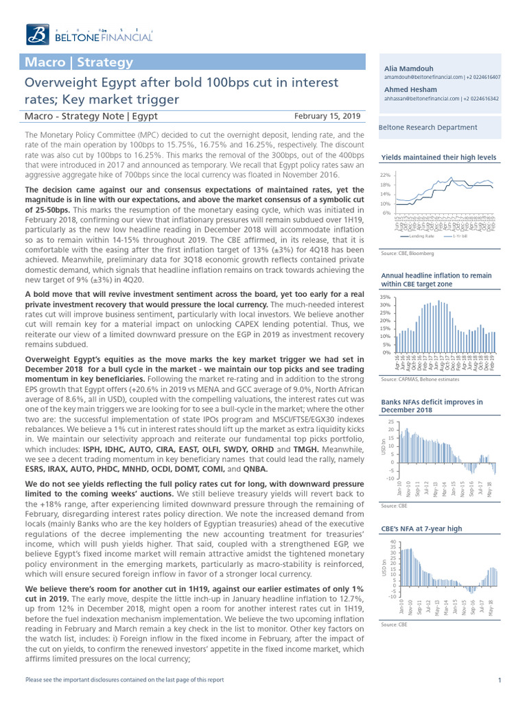 Macro Strategy Egypt 15 Feb 2019 | PDF | Securities (Finance) | Limited ...