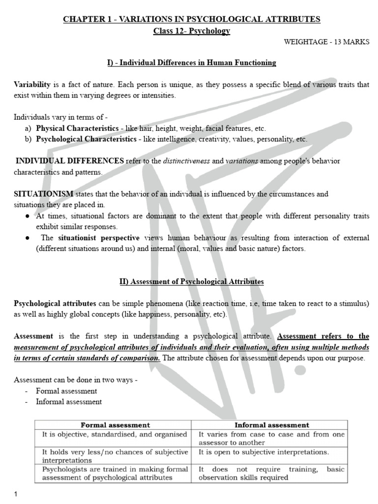 Chapter 1 - Variations in Psychological Attributes-4 | PDF ...
