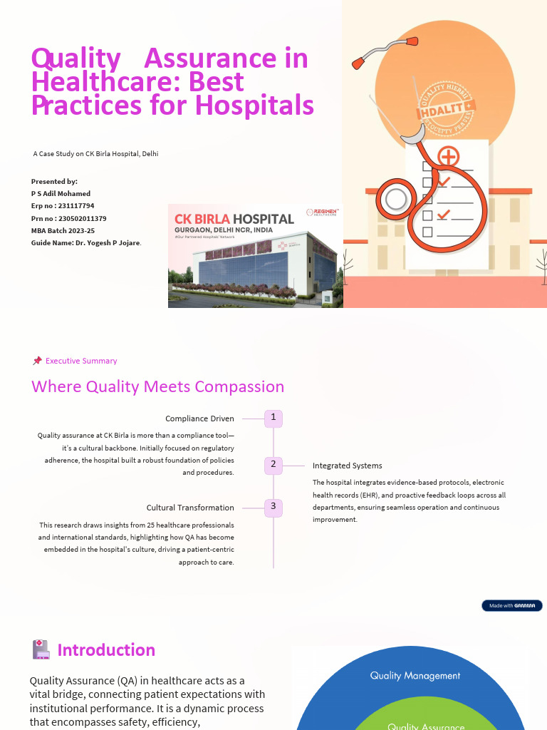 Quality Assurance Best Practices in Healthcare | PDF | Quality ...