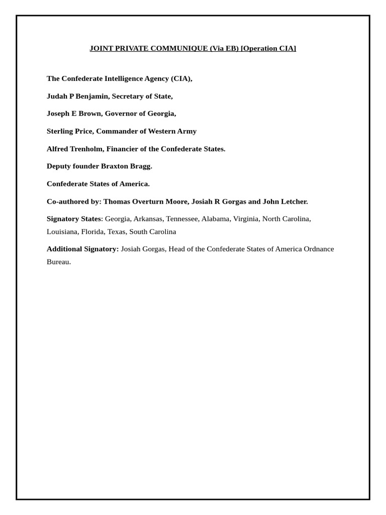 The Confederate Intelligence Agency (CIA) | PDF | Espionage | Central ...