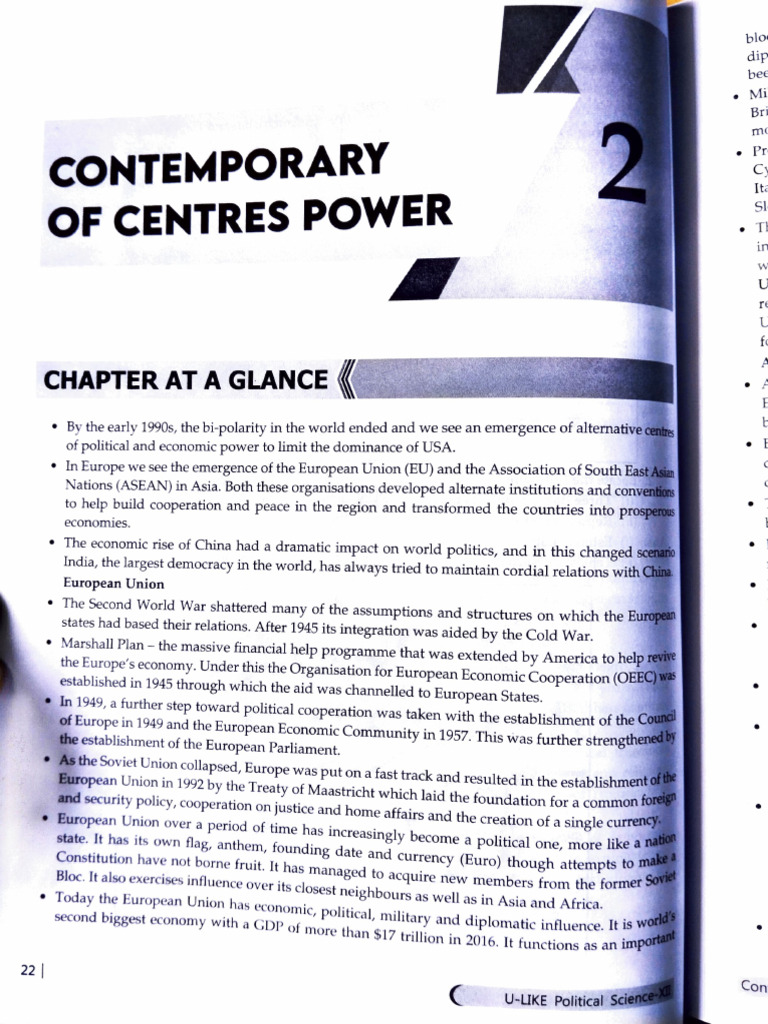 Class 12 Picture Contemporary Centres of Power | PDF | China | World ...