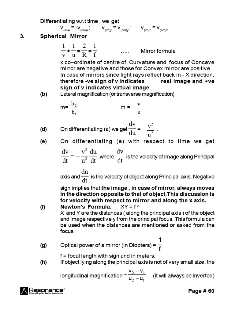 Physics Formula Booklet 556667763321136800865 | PDF | Refraction | Dispersion (Optics)