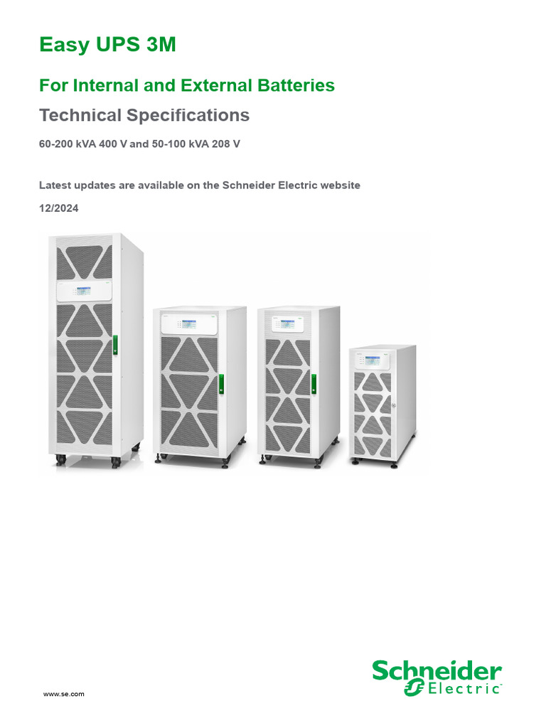Easy UPS 3M Technical Specifications | PDF | Power Supply | Safety