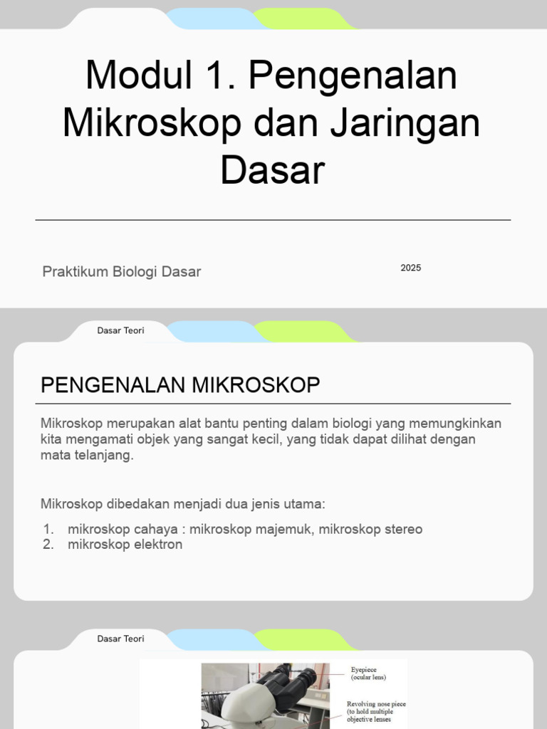 Modul 1. Pengenalan Mikroskop Dan Jaringan Dasar | PDF