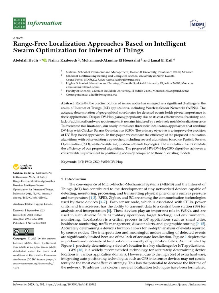 Range-Free Localization Approaches Based On Intelligent | PDF ...