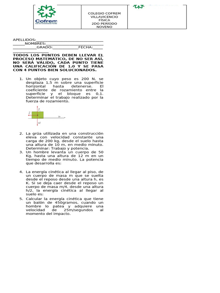 Eval. Plan Mejora Física 2p 10º 2025 | PDF