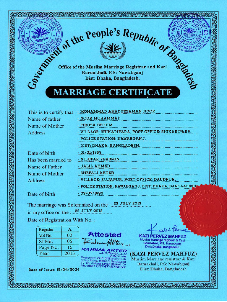 Marriage Certificate | PDF