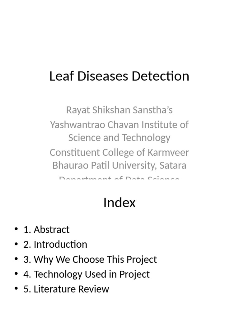 Leaf Diseases Detection Keypoint Presentation | PDF