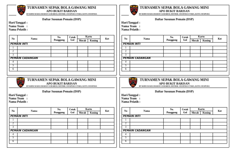 DSP Turnamen Sepak Bola Gawang Mini | PDF