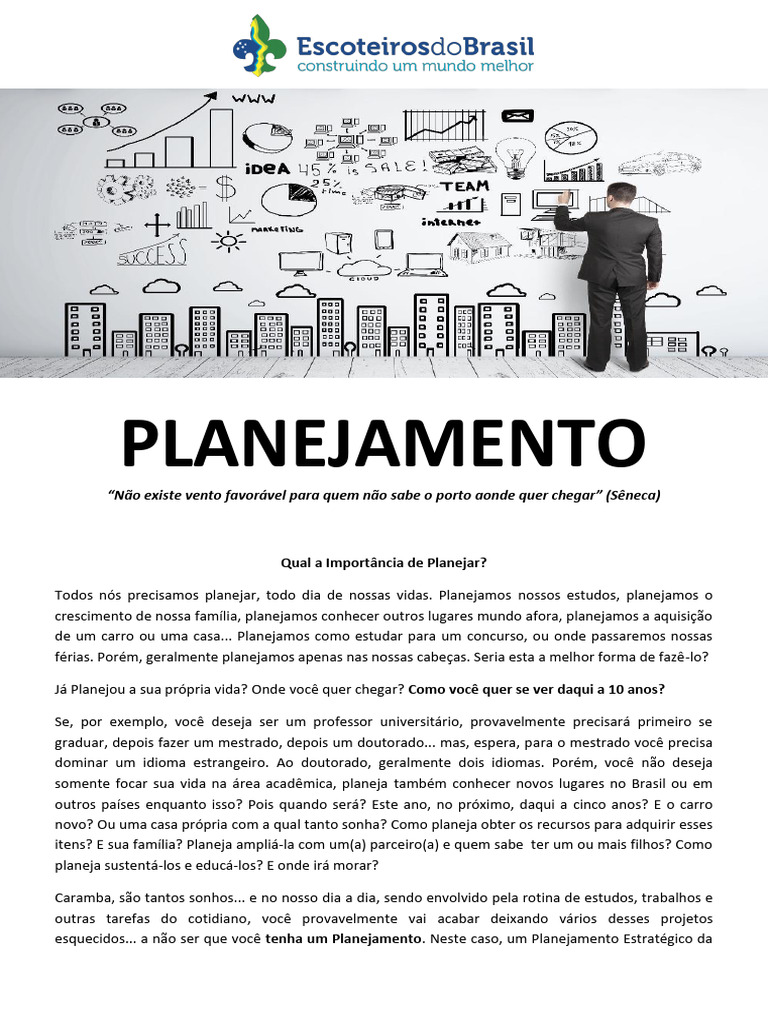 CI Escotista - UD Planejamento - Leitura Complementar | PDF | Análise SWOT | Planejamento