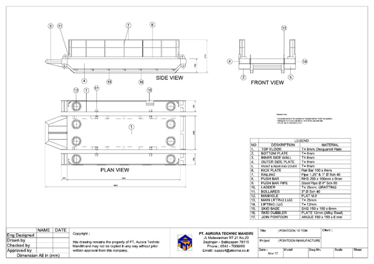 Drawing Pontoon ATM 10 Ton | PDF