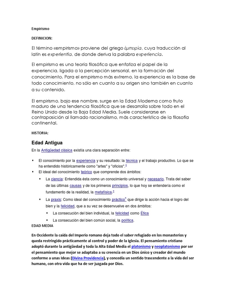 Filosofía del Empirismo | PDF | Empirismo | Conocimiento