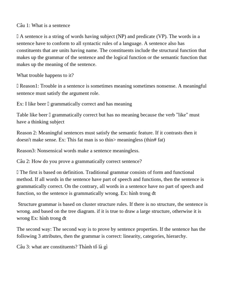 Understanding Sentence Structure and Grammar | PDF