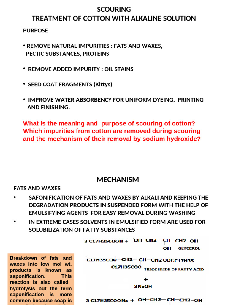 Scouring Cotton: Alkaline Treatment Guide | PDF | Hydrogen Peroxide ...