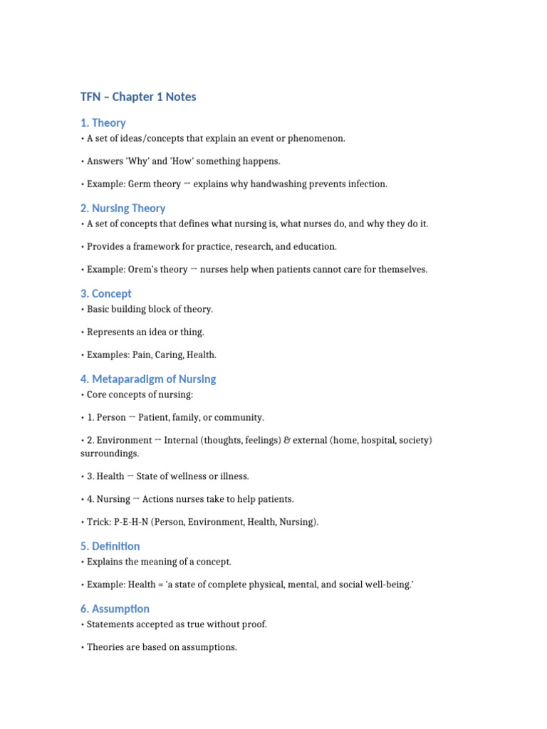 Nursing Theory Fundamentals Overview | PDF