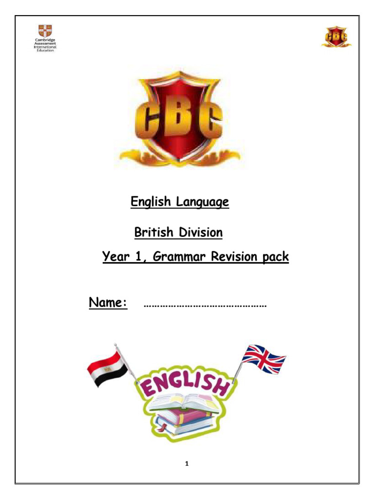Year 1 Grammar Revision Guide | PDF | Grammatical Number | Plural