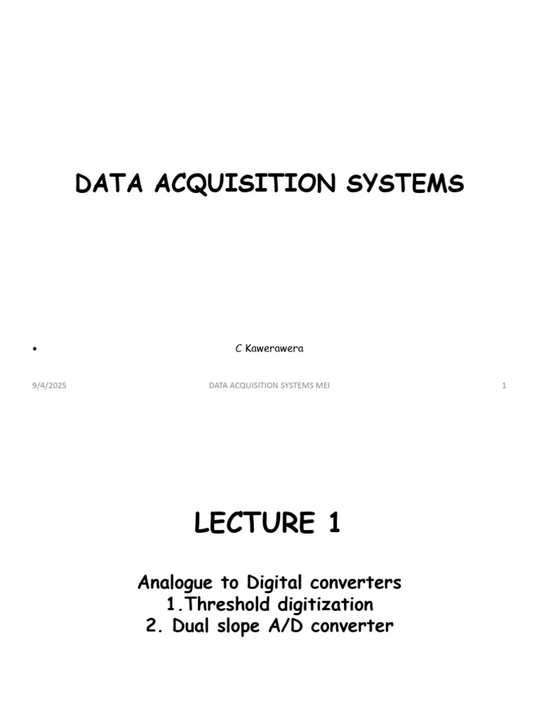 A/D Converter in Data Acquisition Systems | PDF | Analog To Digital ...
