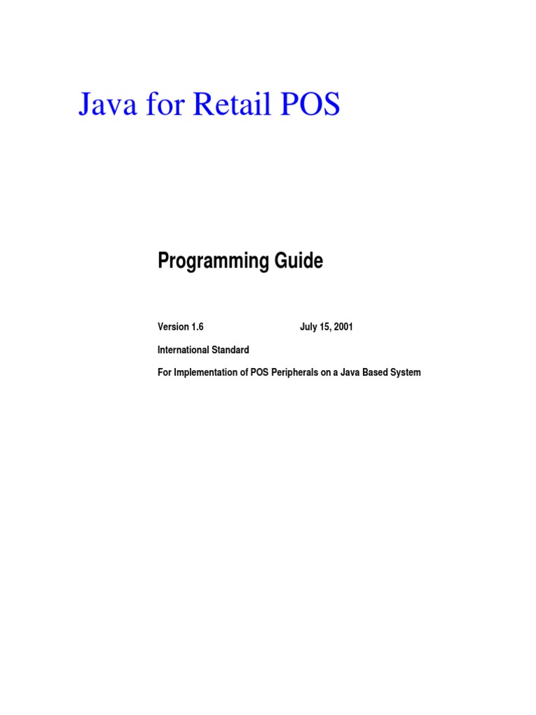 Jpos Version 1 6 Pdf Application Programming Interface Java