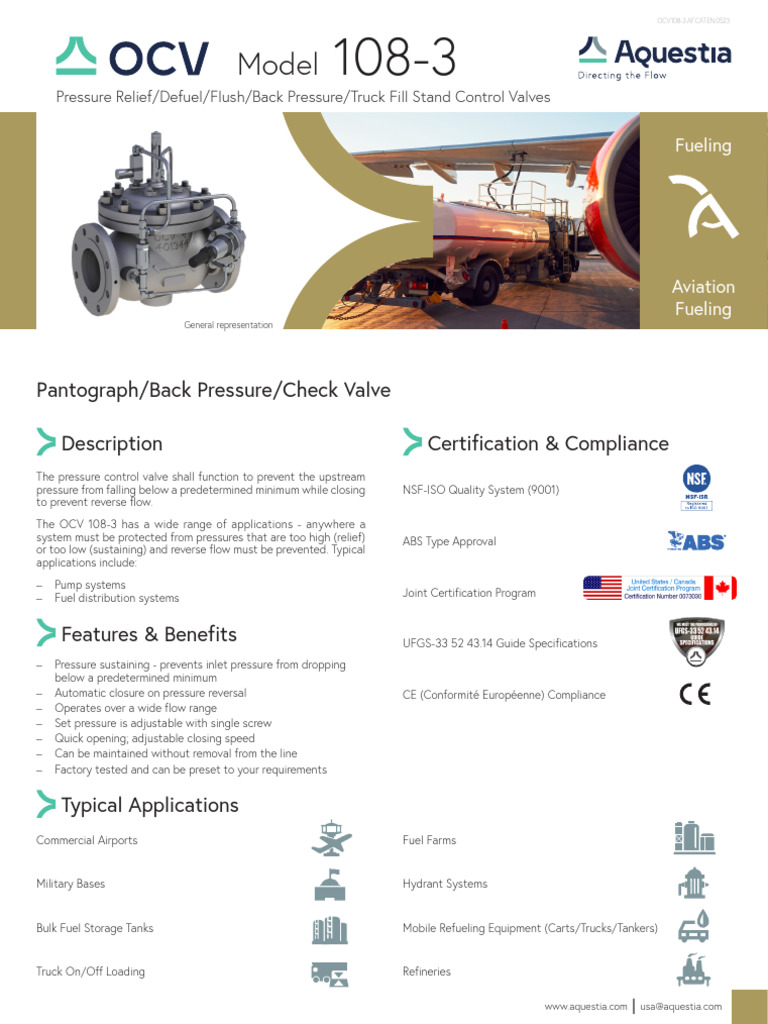 OCV 108-3 Slug Valve Specifications | PDF | Valve | Plumbing