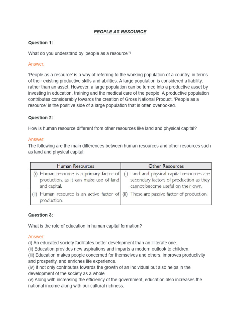 Understanding People as a Resource | PDF | Unemployment | Human Capital