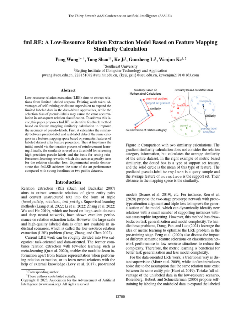 FmLRE a Low-Resource Relation Extraction Model Based on Feature Mapping ...