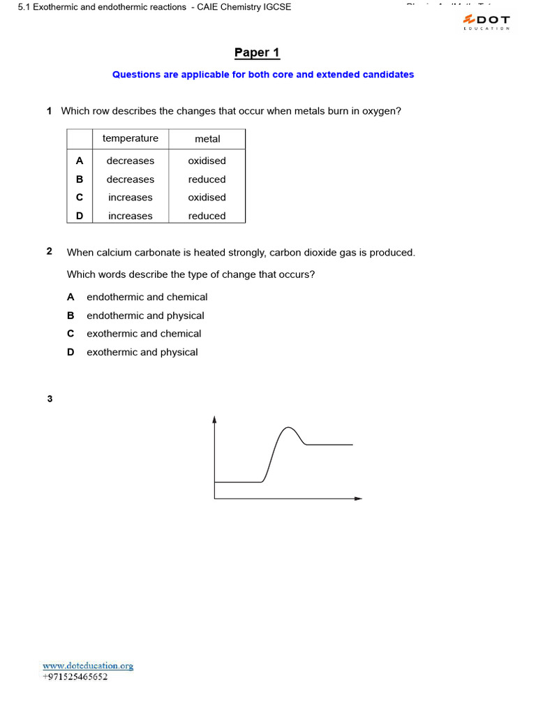 Exothermic and Endothermic Reactions Guide | PDF | Chemical Reactions ...