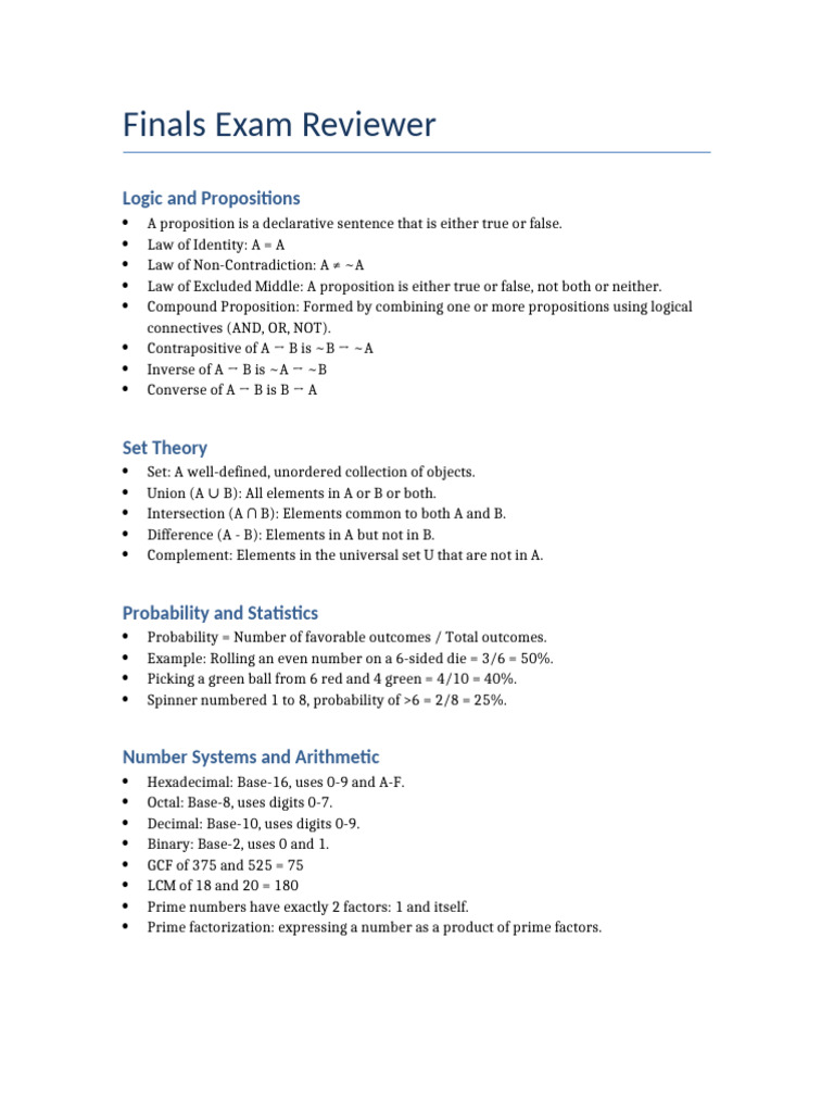 DM Finals Exam Reviewer | PDF