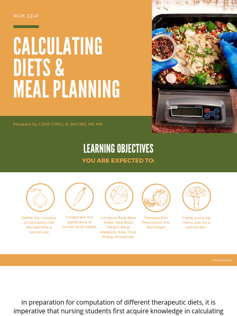 Diet Calculation and Meal Planning Guide | PDF | Calorie | Food Energy