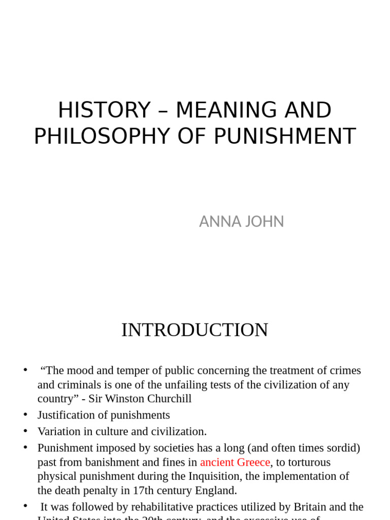 History and Philosophy of Punishment | PDF | Punishments | Crime & Violence