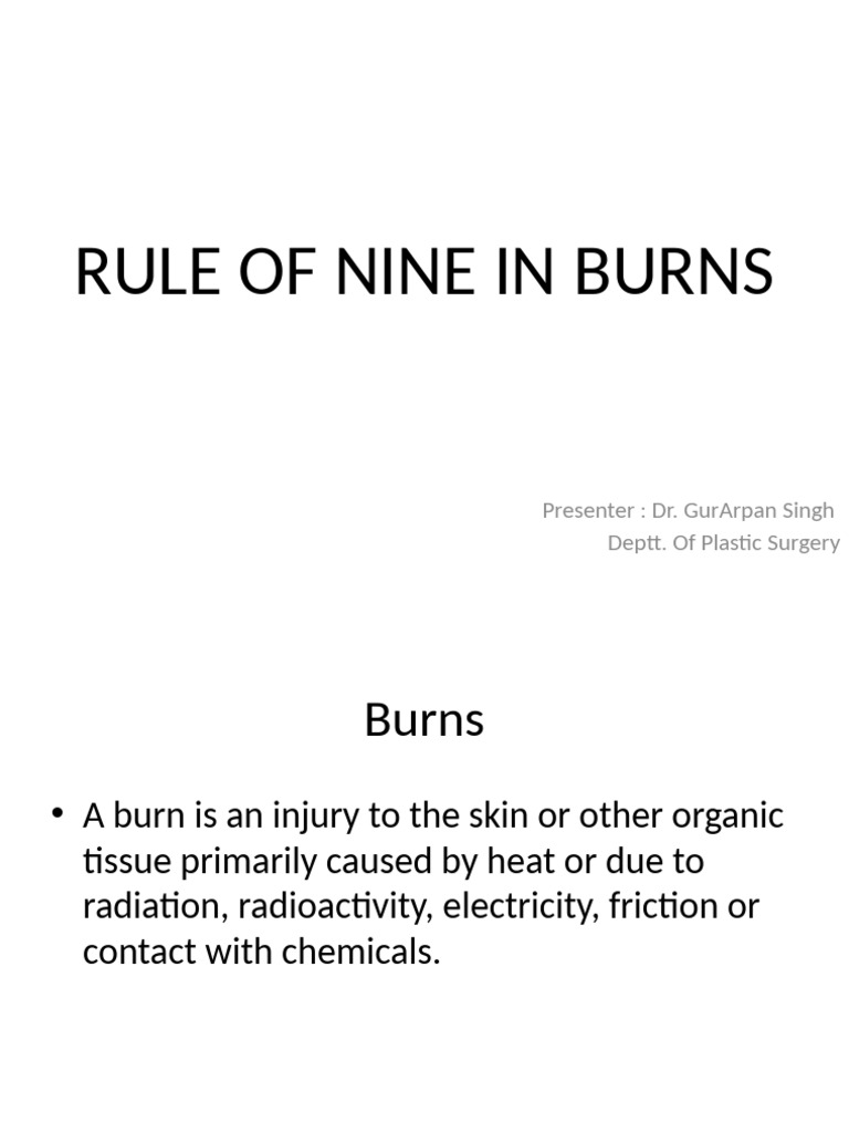 BURNS rule of 9 | PDF | Burn | Wound