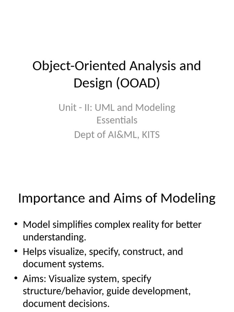 UML and Modeling Essentials in OOAD | PDF