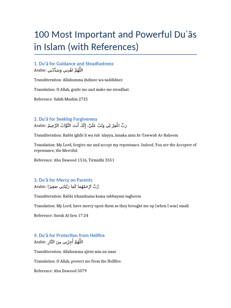 Essential Duas in Islam PDF Guide | PDF