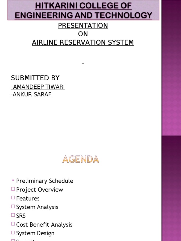 Presentation Airline Reservation System | PDF | Databases | Digital ...