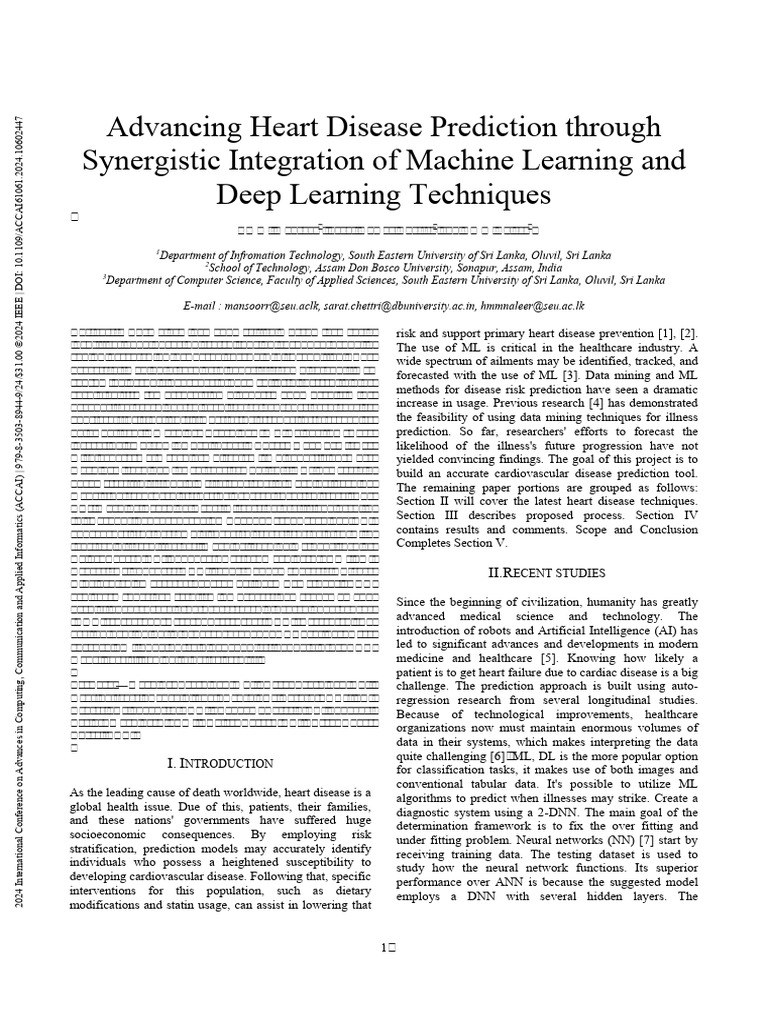 Advancing Heart Disease Prediction Through Synergistic Integration of ...